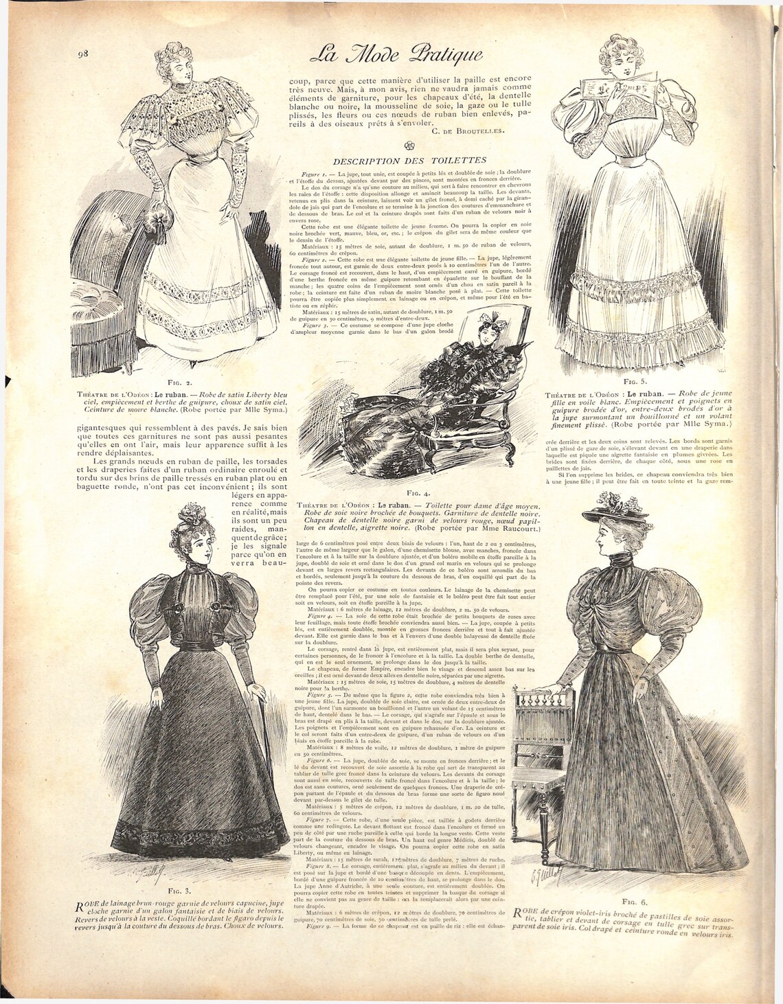 Vintage 1894 French Fashion Magazine Collection: La Mode Pratique (PDF ...