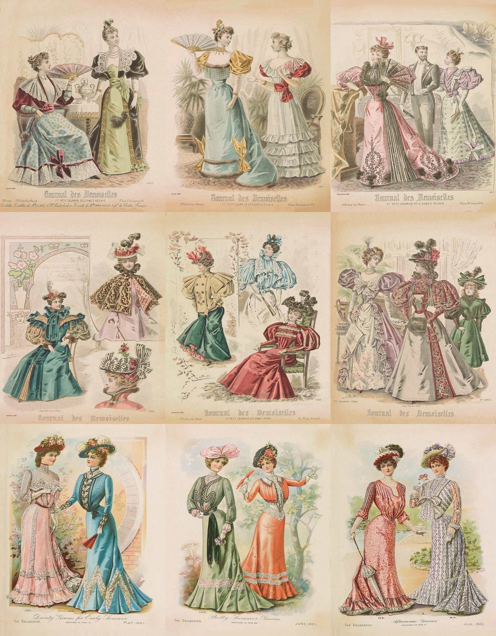 Fashion Plates 1884 to 1914. 19th Century Fashion Vintage - Etsy Canada