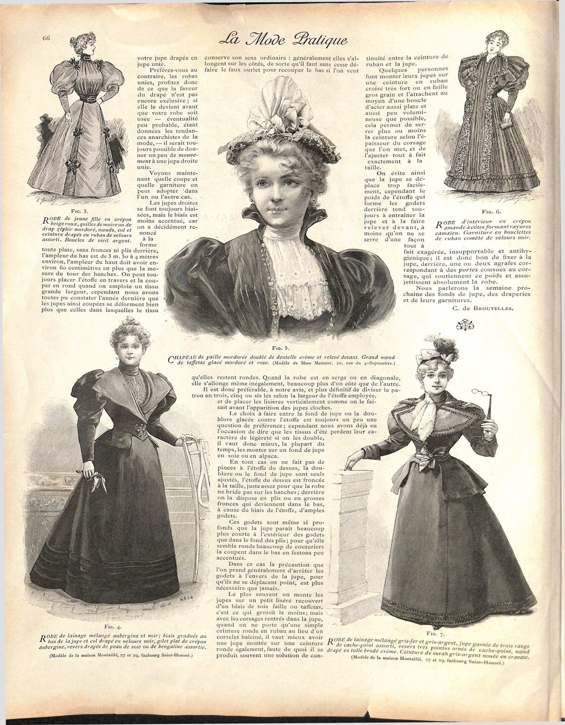 Vintage 1894 French Fashion Magazine Collection: La Mode Pratique (PDF ...