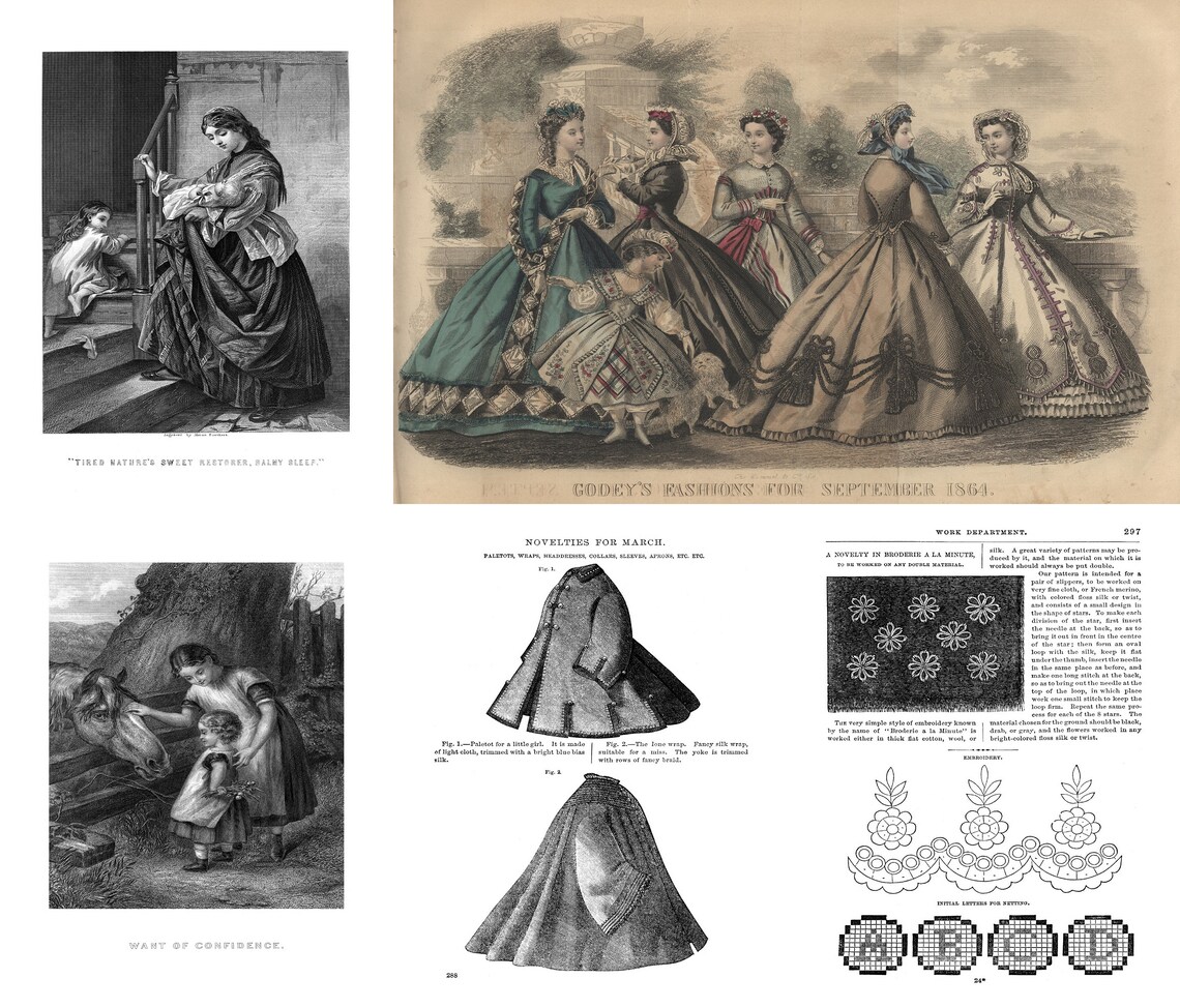 Godey's Lady's Book, (godey's Magazine, Lady's Book). Jan - Dec 1864 ...