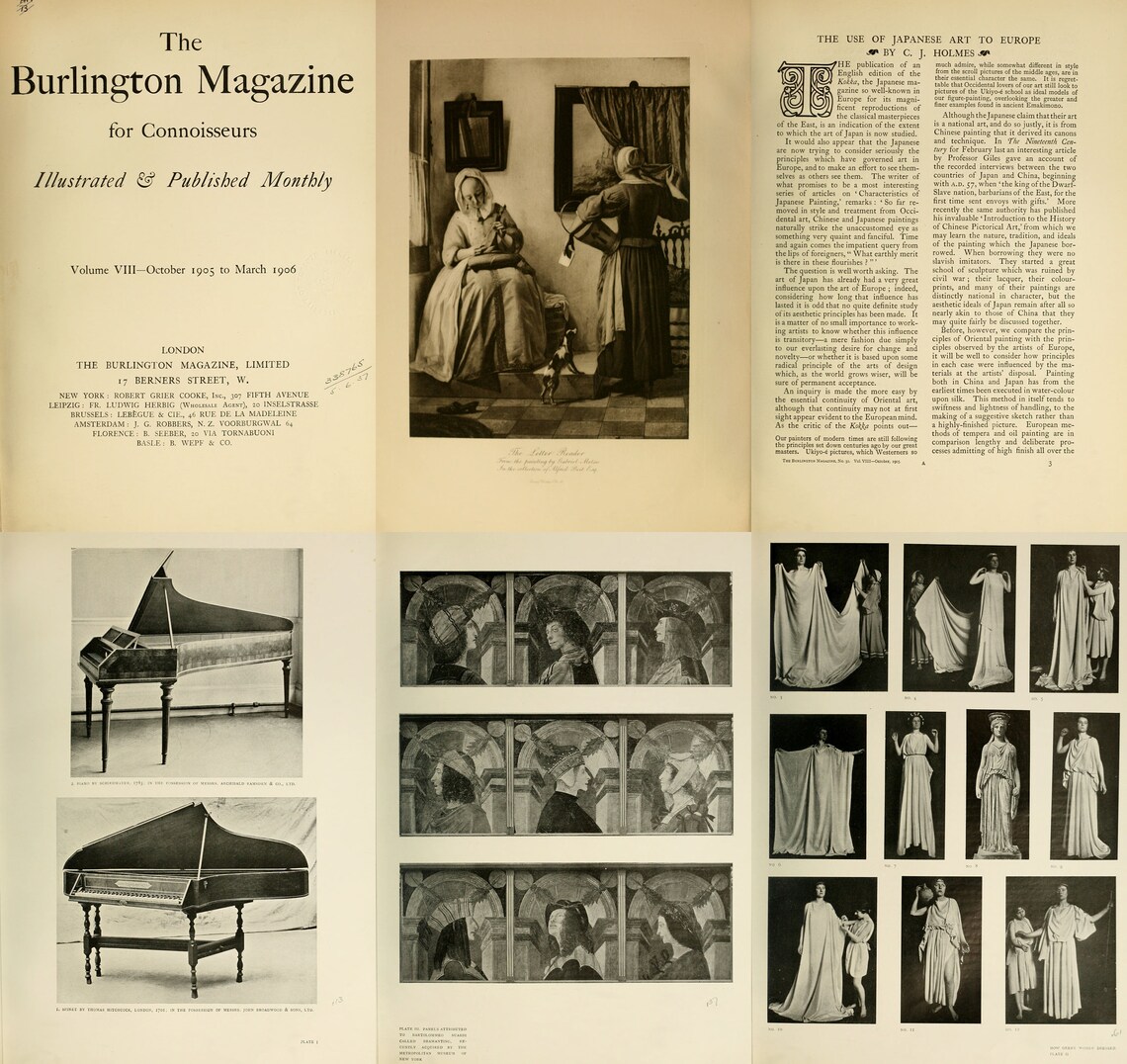 The Burlington Magazine Collection 1905 to 1910. Vintage Illustrated ...