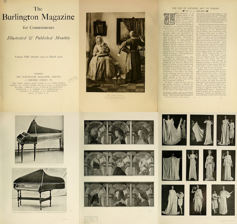 The Burlington Magazine Collection 1905 to 1910. Vintage Illustrated ...