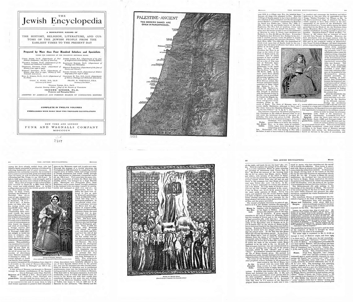 1900s Jewish Encyclopedia Collection Vols 1 to 12. Illustrated Jewish ...