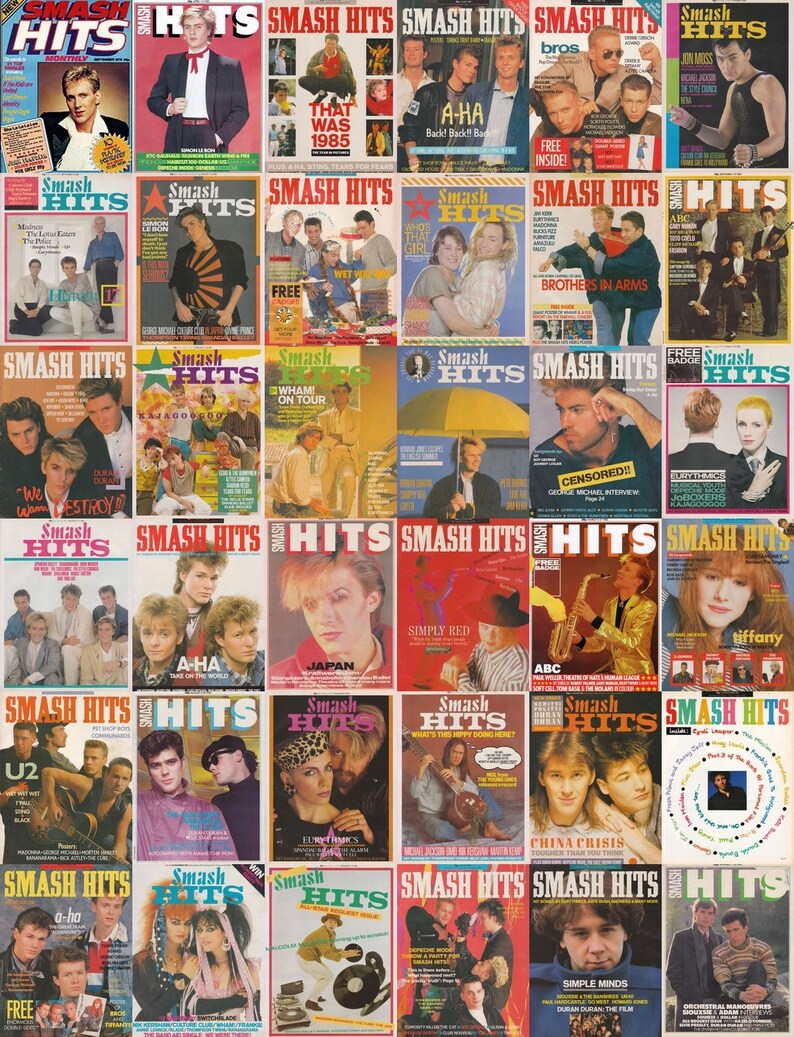 200 SMASH HITS Magazines 80's pop star Magazines on PDF | Etsy