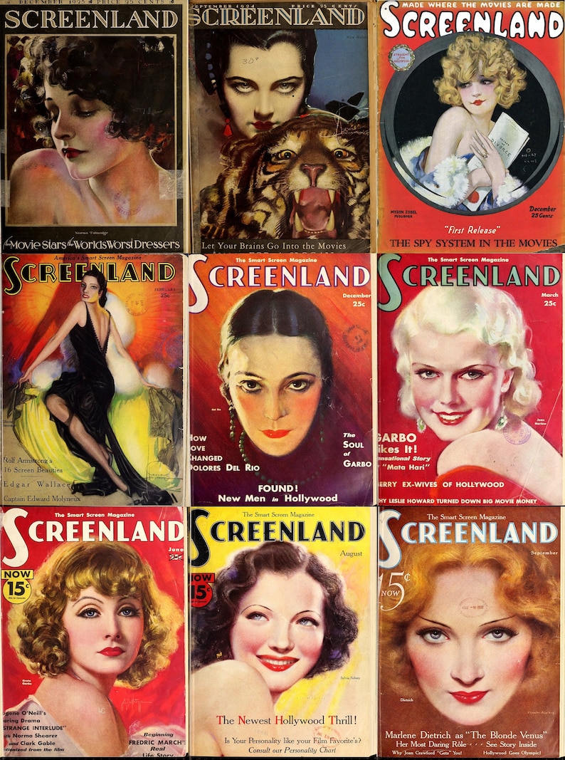 1920s-30s Screenland Magazine: 61 Hollywood Film Issues (pdfs) - Etsy