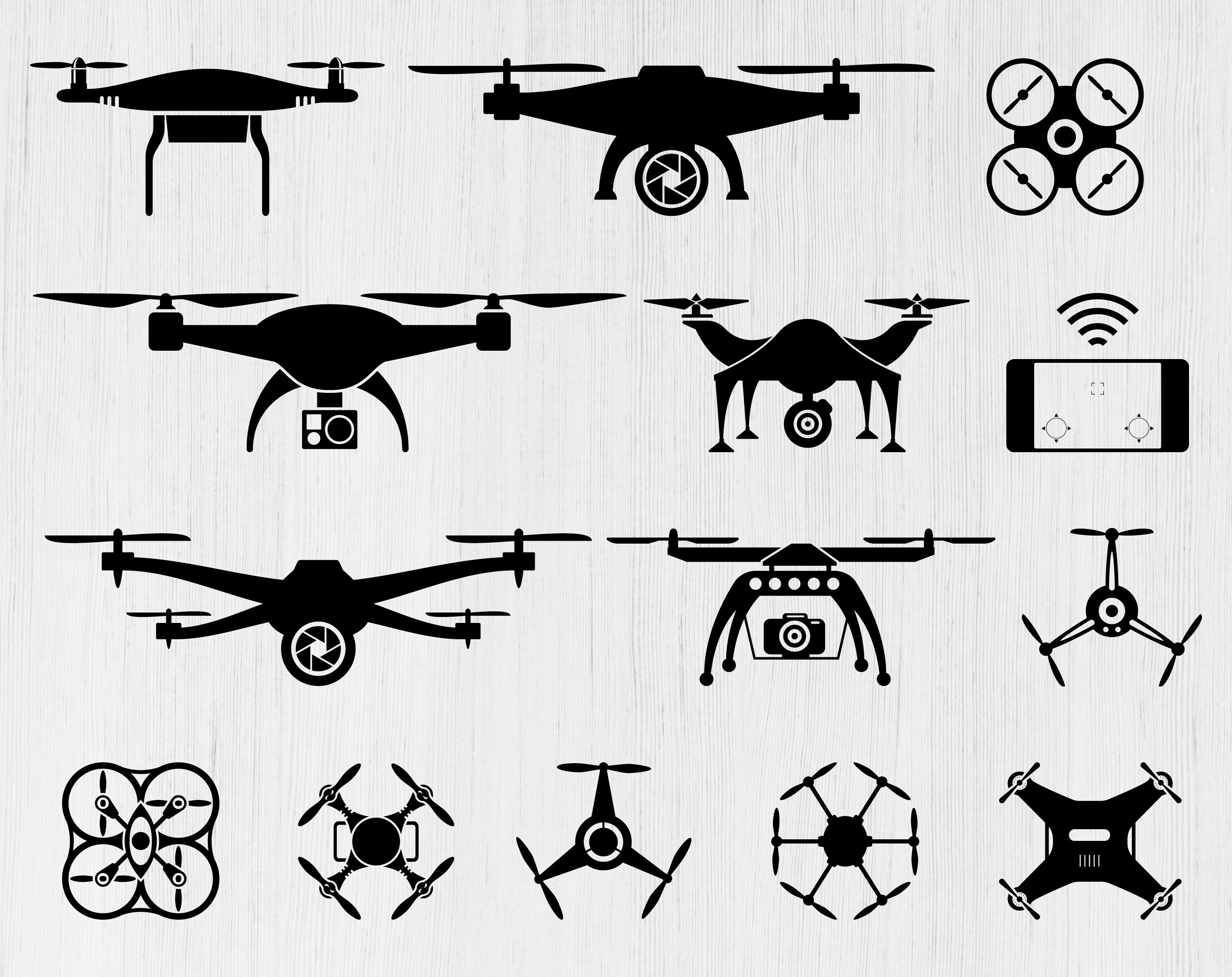 Drone Svg Drone Svg Files Drone Clipart Drone Png Drone Etsy