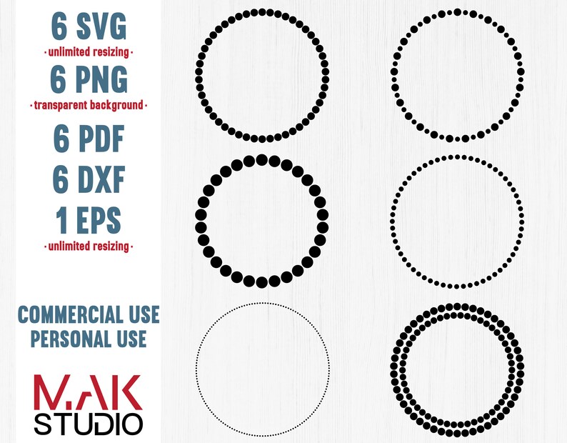 Dotted circle svg Dotted circle frame svg Monogram frame svg | Etsy