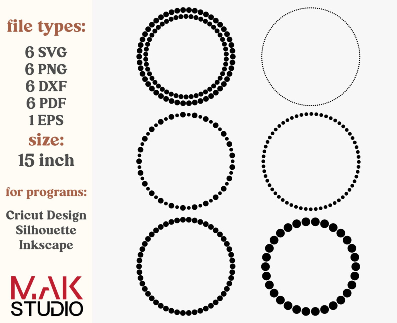 Dotted Circle Svg Dotted Circle Frame Svg Monogram Frame Svg Etsy