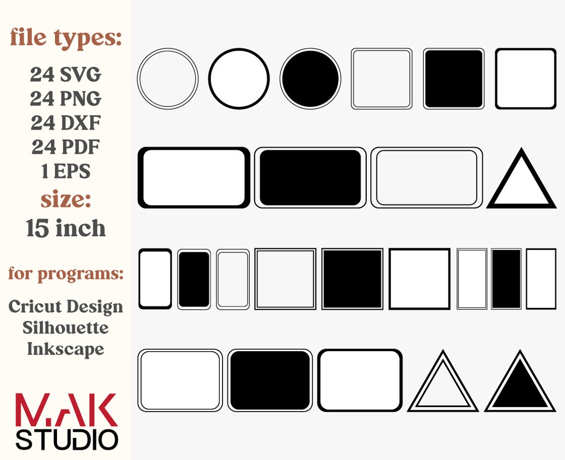 Rectangle svg Rectangle dxf Rectangle cut files Rectangle | Etsy