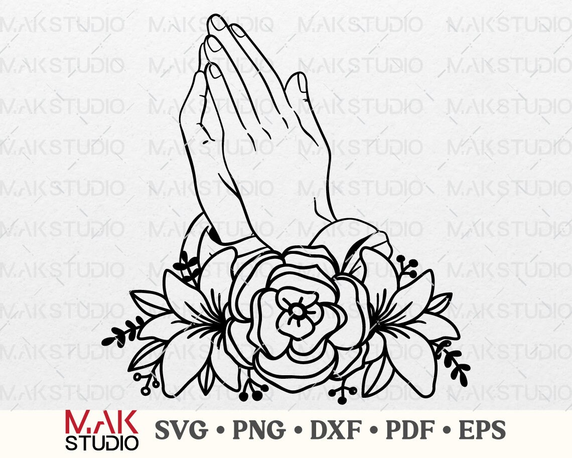 Praying Hands SVG Praying Clip Art Spiritual Svg Hands Svg Religious ...