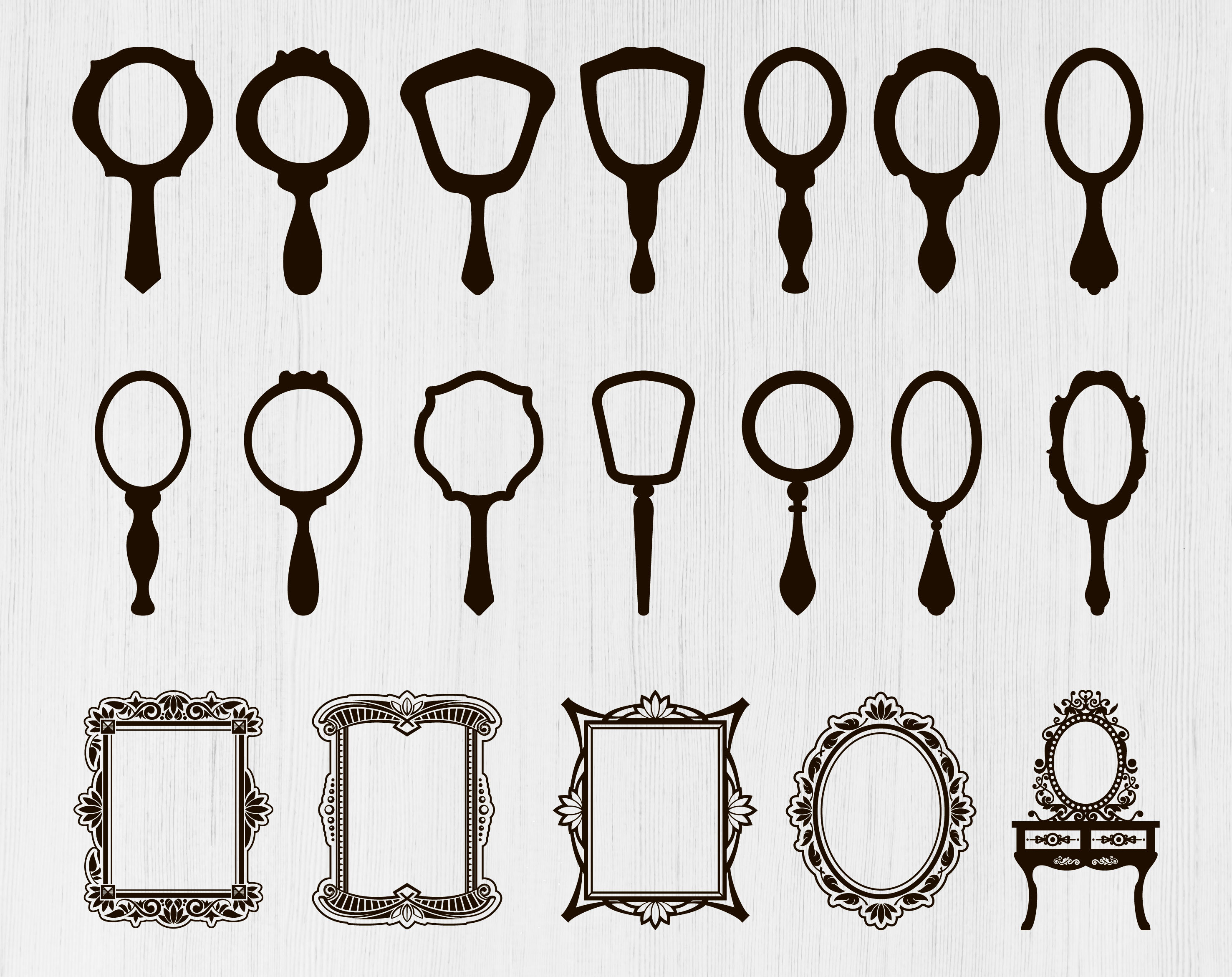 Vintage Hand Mirror Clip Art