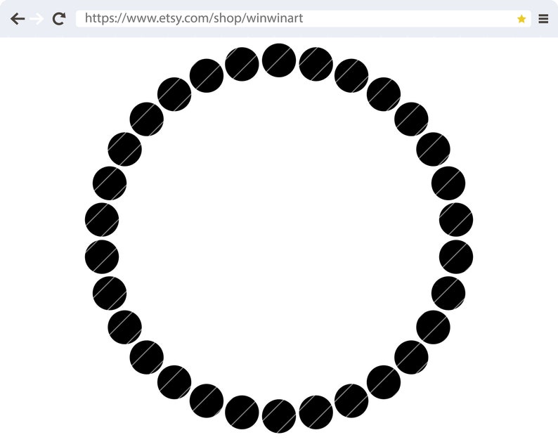 Dotted circle svg Dotted circle frame svg Monogram frame svg | Etsy