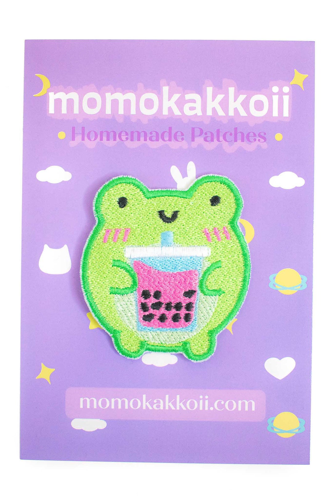 Kawaii Boba Froggy Embroidered Patch Phrog Cute Frog Bubble Tea ...