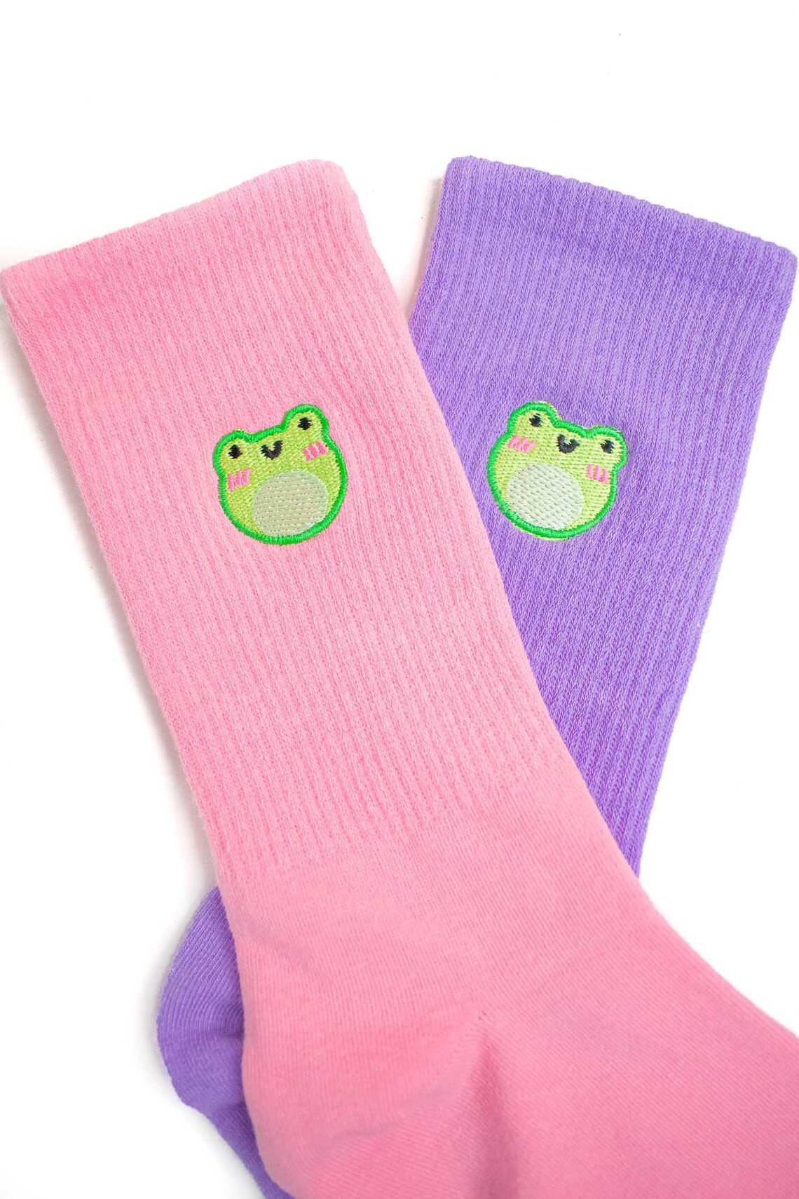 Happy Froggy Embroidered Socks Phrog Froggie Kawaii Cute Frog | Etsy