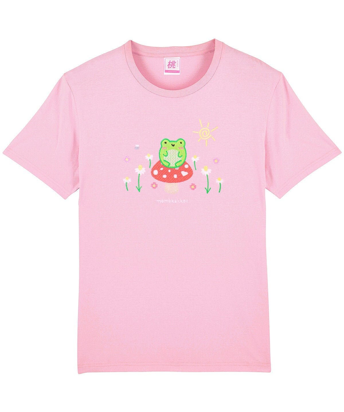Organic Cotton Froggy & Nature Embroidered T-Shirt Pastel | Etsy
