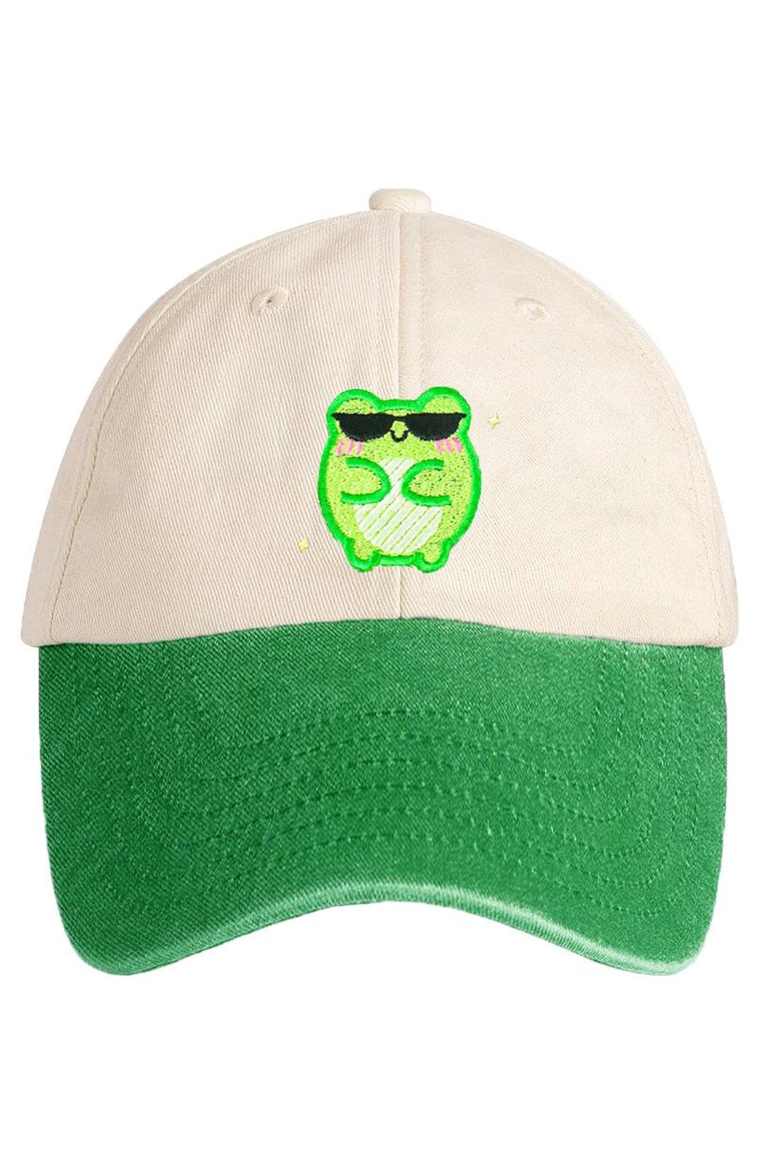 Chill Albert Embroidered Cap – Frog With Sunglasses Hat, Cute Frog Cap ...