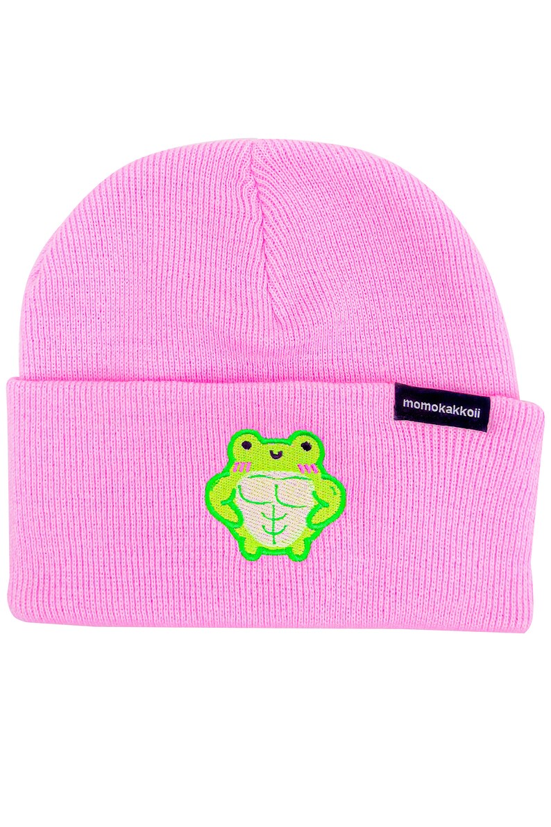 Mighty Albert Muscular Frog Embroidered Beanie Adorable Funny - Etsy