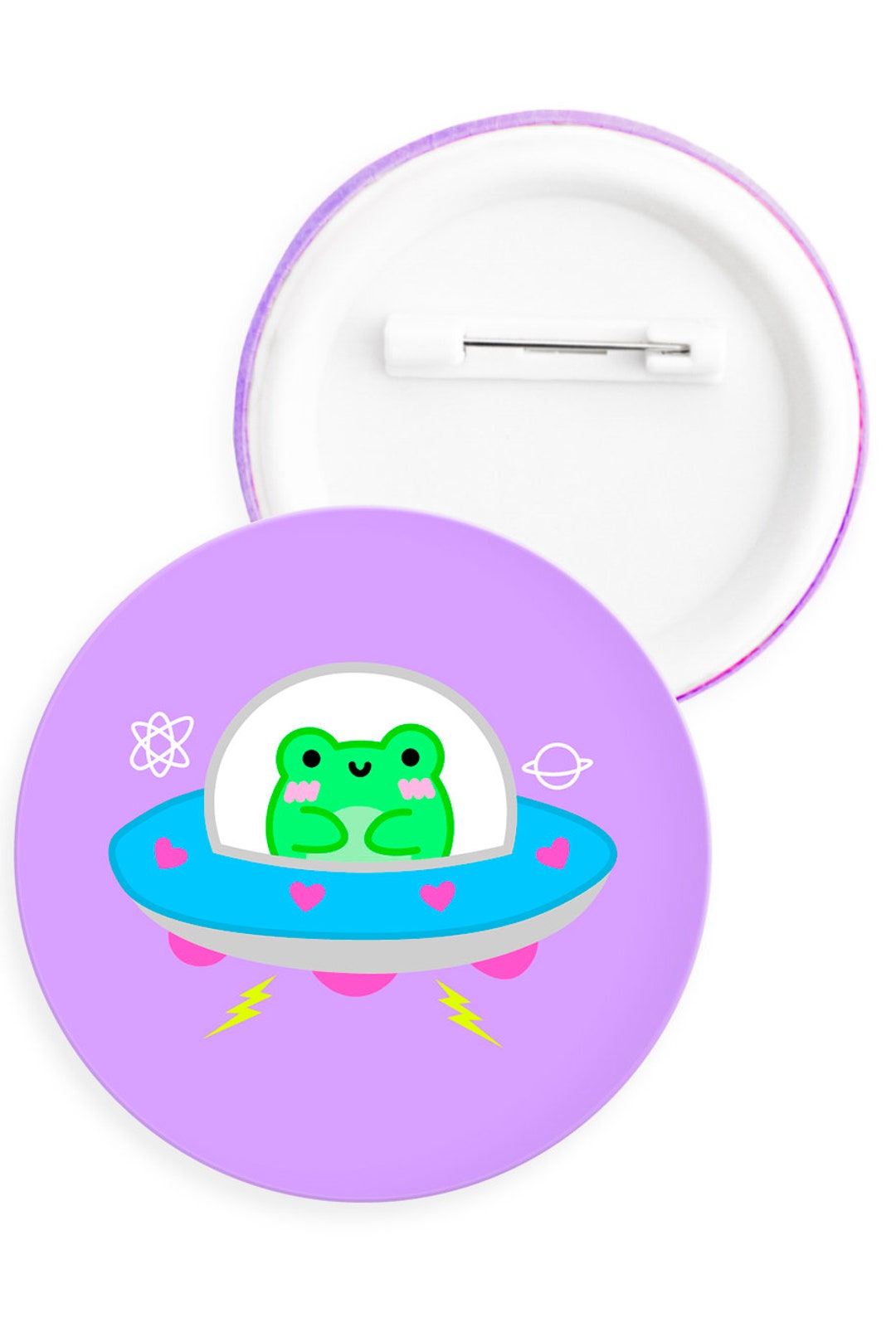 Space Albert the Frog Button Badge Pinback Button Purple Aesthetic ...