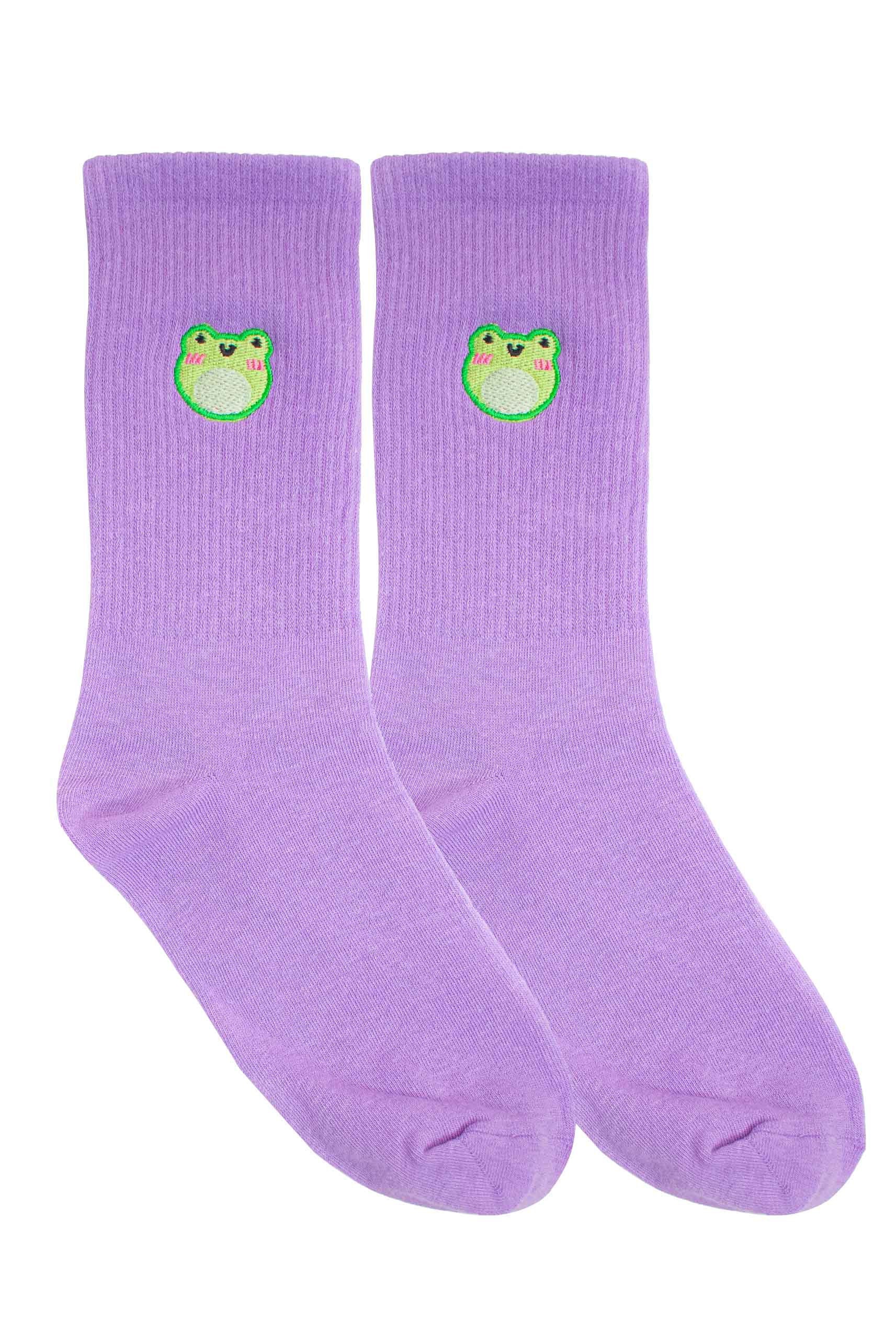 Happy Froggy Embroidered Socks Phrog Froggie Kawaii Cute Frog | Etsy