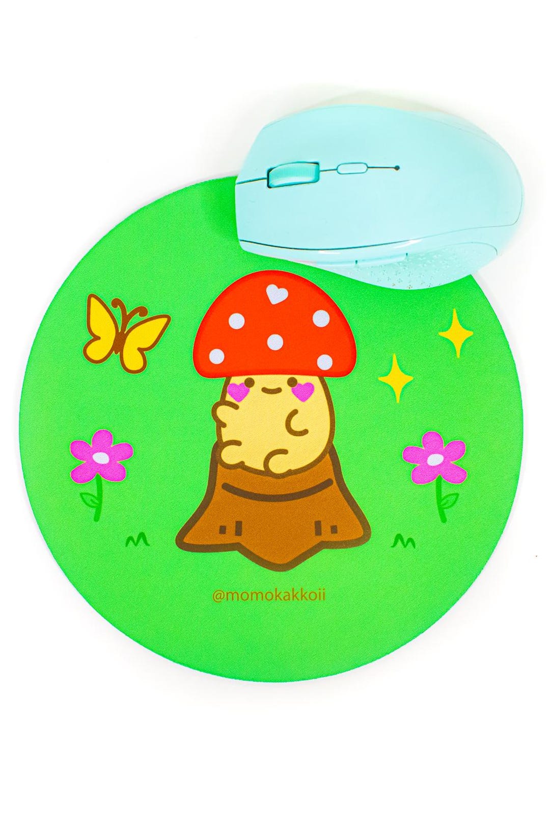 Mushroom Friend and Nature Round Mouse Pad, Whimsical Cottagecore Mouse ...