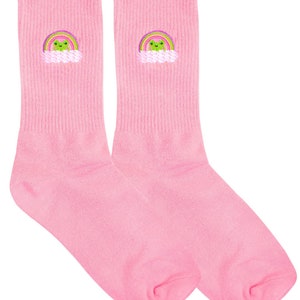 Froggy Rainbow Cute Embroidered Socks Kawaii Cloud Mori Girl Adorable ...