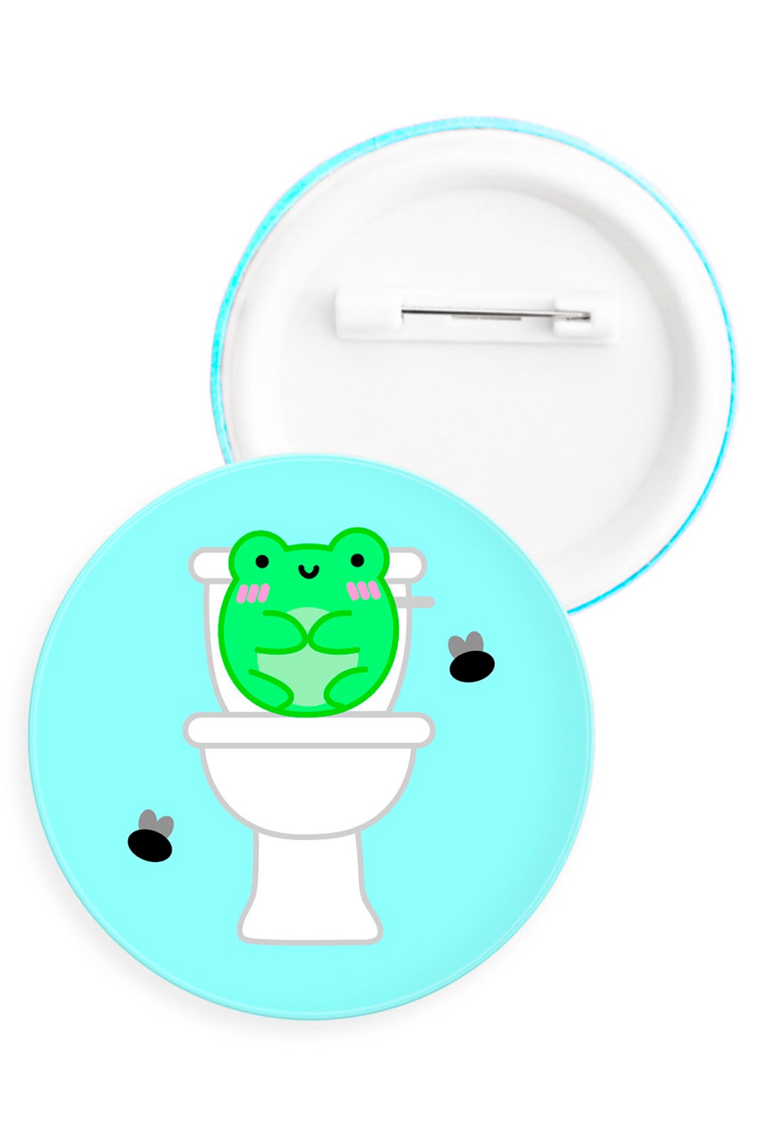Toilet Albert the Frog Button Badge Pinback Button Froggy Adorable ...
