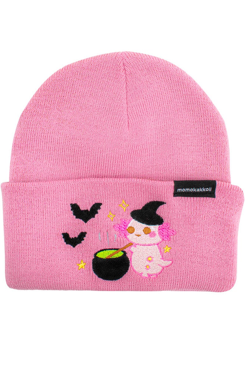 Xoxi the Axolotl Witch Embroidered Beanie Spooky Halloween - Etsy