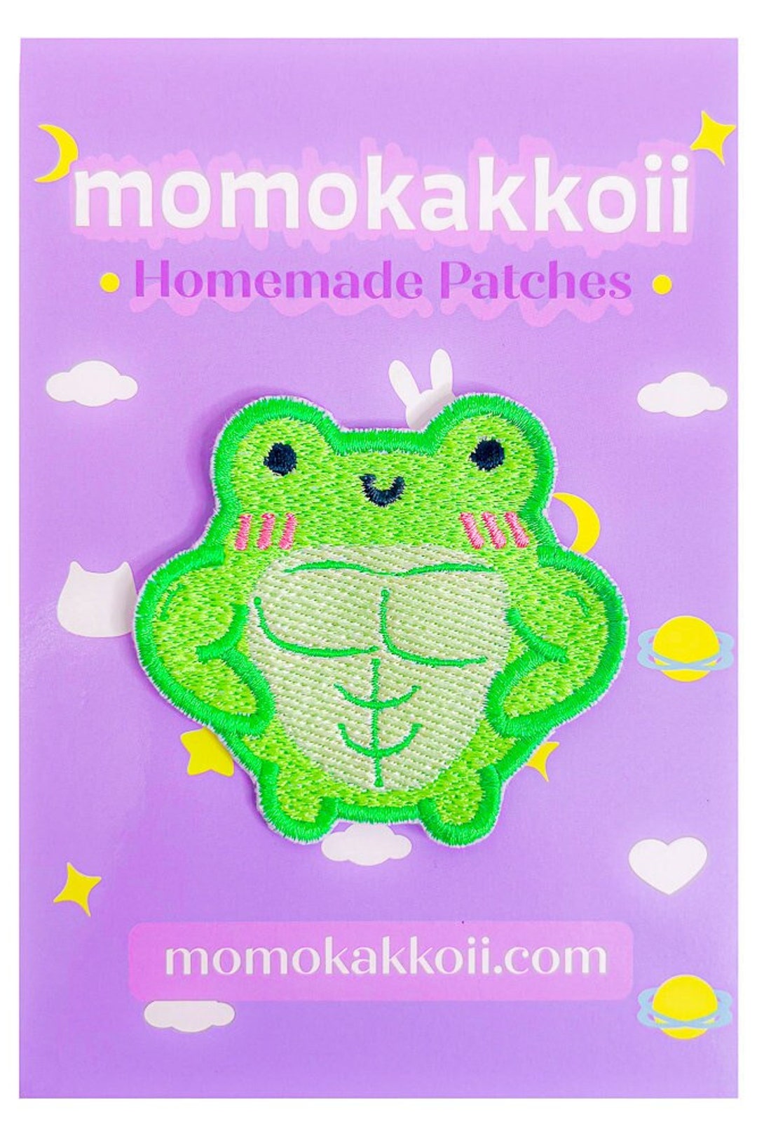 Mighty Albert the Frog Embroidered Patch Muscular Froggy Funny Frogs ...