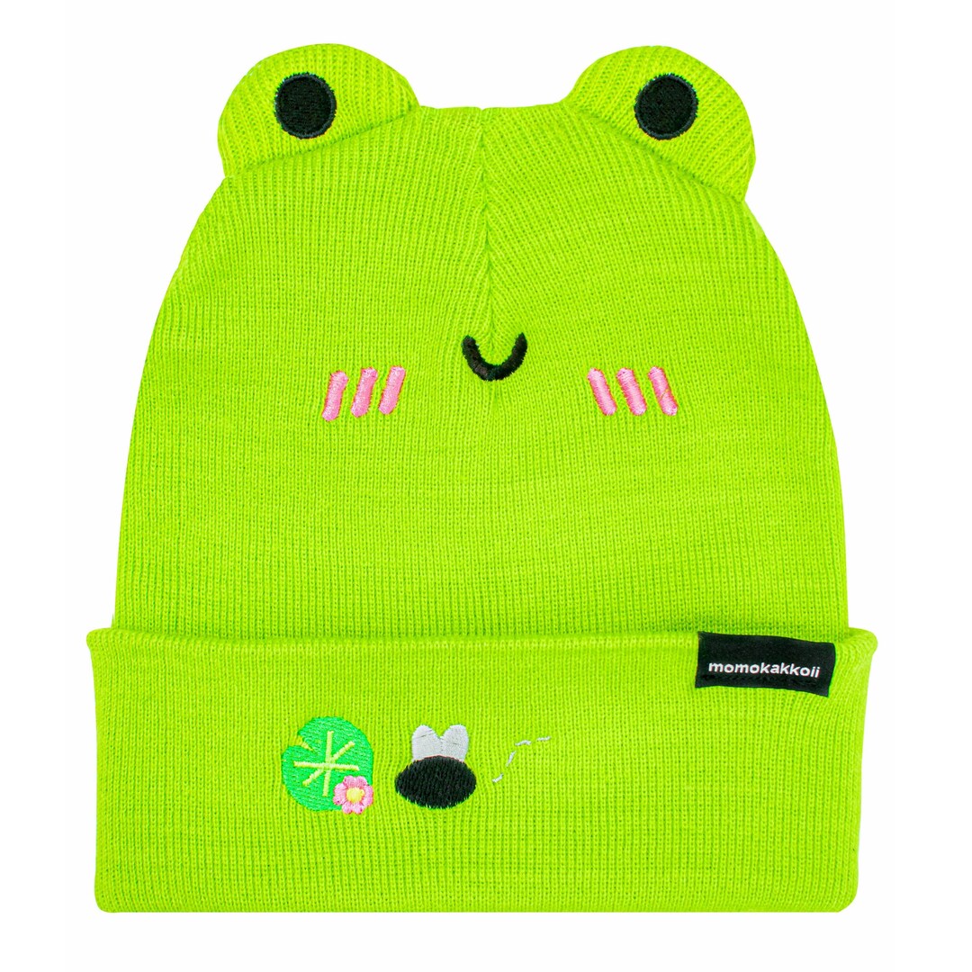 Toadally Adorable Albert the Frog Embroidered Beanie Cute Froggie Froggy Cottagecore Aesthetic ...