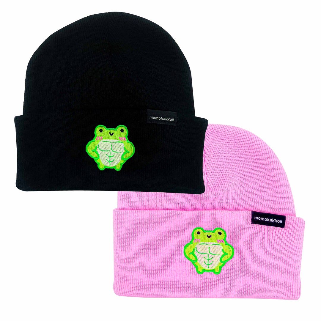 Mighty Albert Muscular Frog Embroidered Beanie Adorable Funny Phrog ...