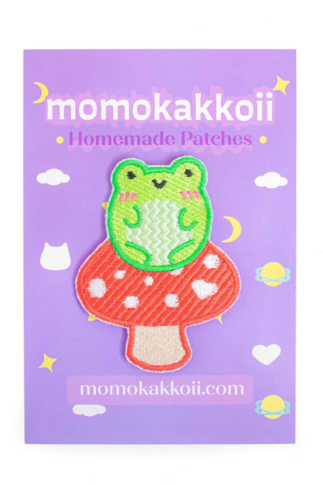Cute Froggy Mushroom Embroidered Patch Phrog Kawaii Frog Cottagecore ...