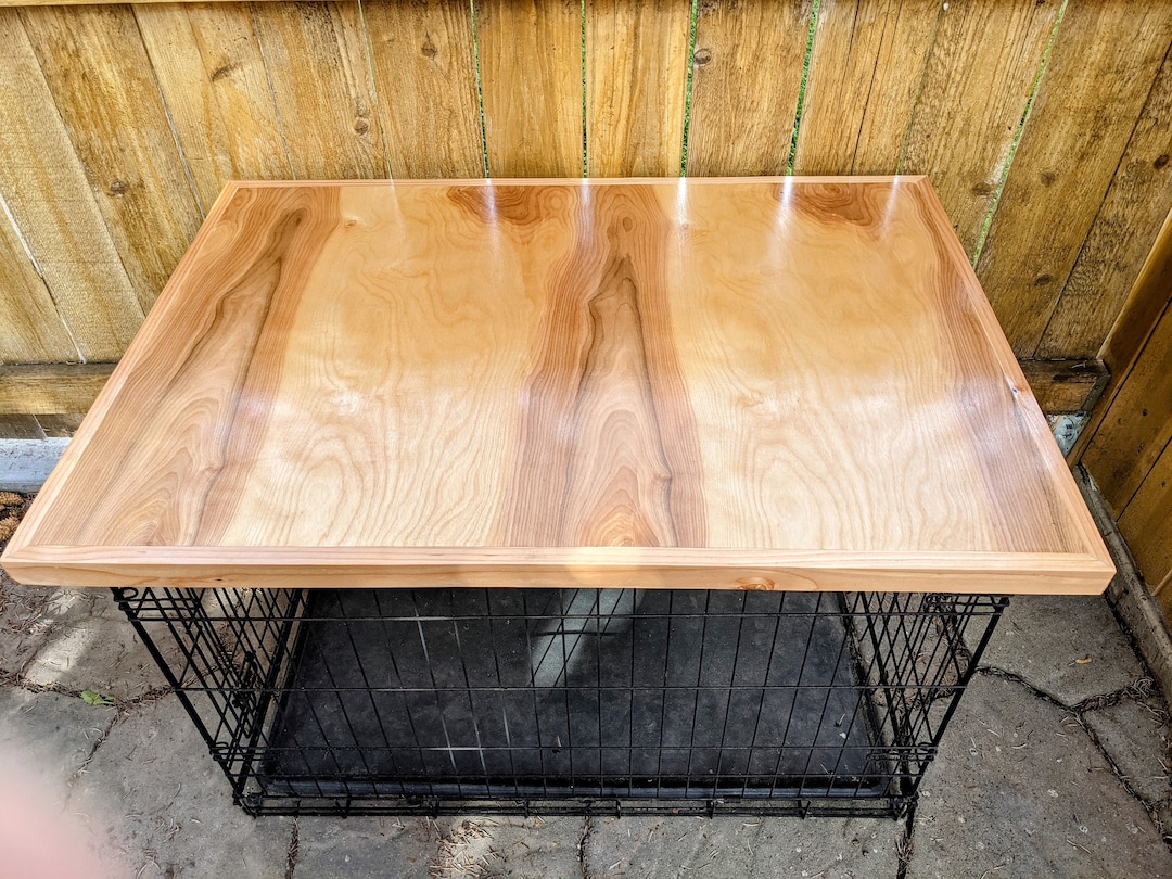 Safety Lip Included, Dog Crate Topper ,pet Furniture, Kennel Wood Table ...