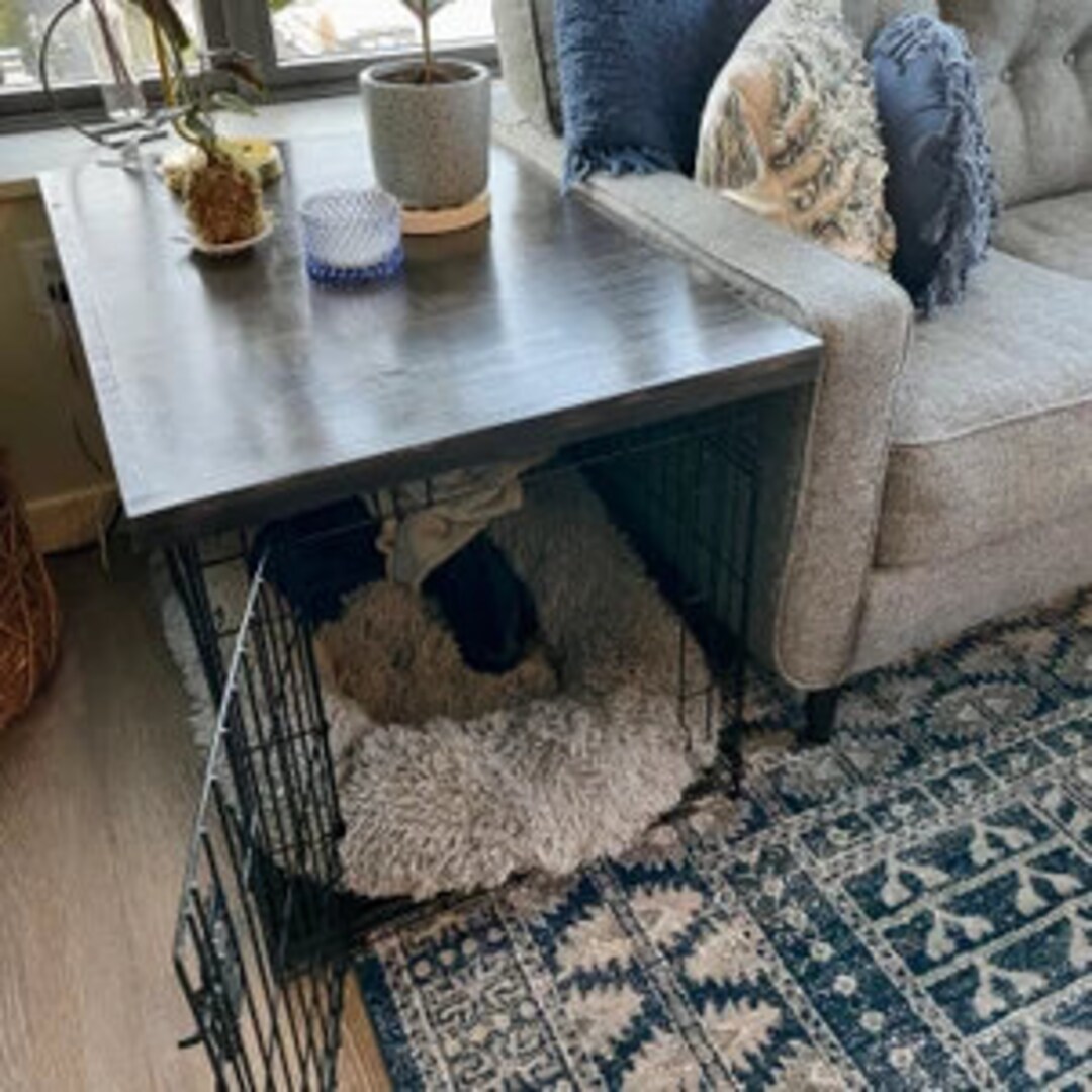 Dog Kennel Wood Table Top, Dog Crate Topper, Dog Crate Table, Wire ...
