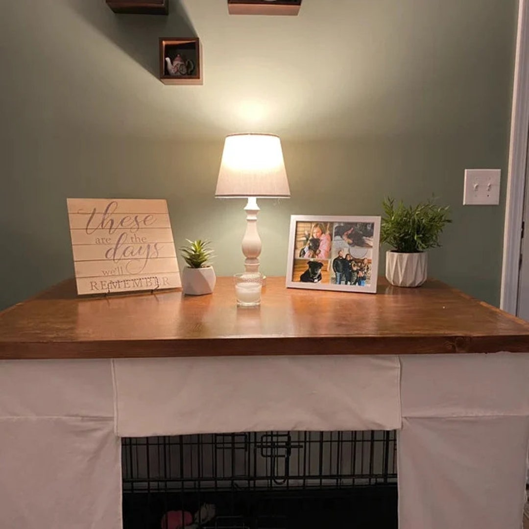 Dog Kennel Wood Table Top Dog Kennel Cover Farmhouse Dog Kennel Top Dog ...