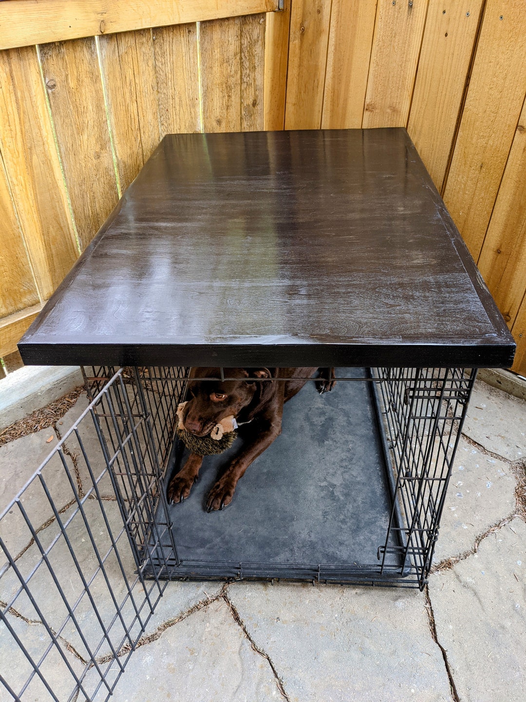 Dog Kennel Wood Table Top, Dog Crate Topper, Dog Crate Table, Wire ...