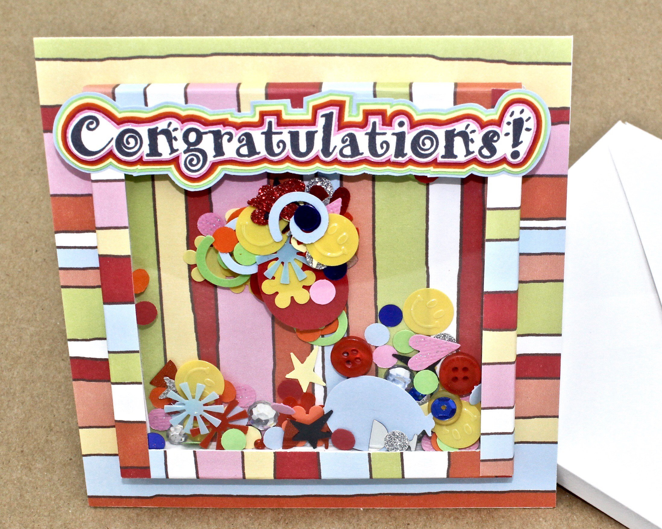 CUSTOMIZED Shaker Card Handmade Celebration Greeting Party in a Card ...