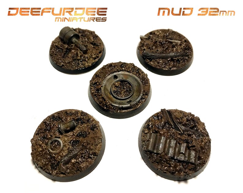 32mm 'Mud' Bases 5 pack Warhammer 40k AoS DnD and | Etsy