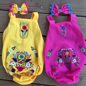 Baby Rumper Embroidered Baby Bodysuit Baby Mexican Romper - Etsy