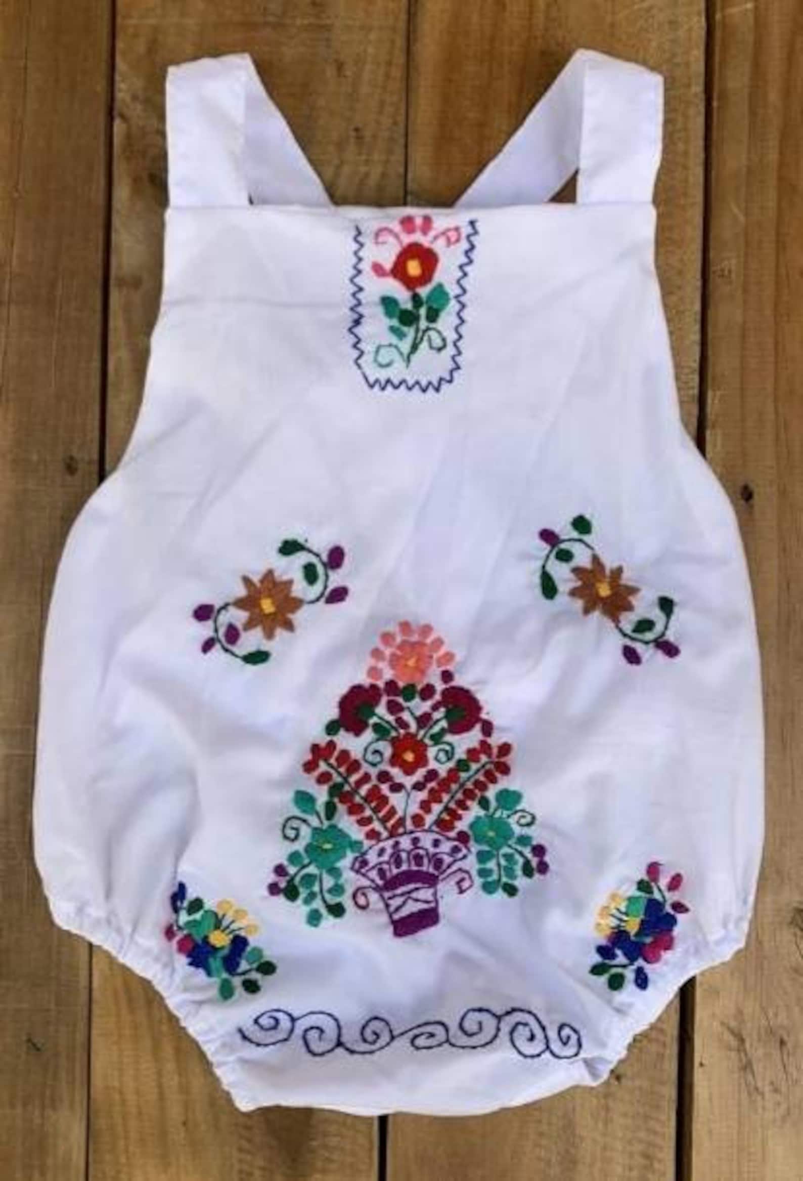 Baby Rumper Embroidered Baby Bodysuit Baby Mexican Romper | Etsy