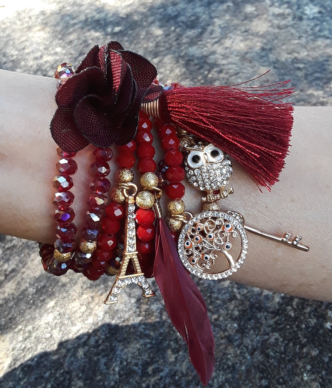 Handmade Semanario Bracelet Set: Gold Plated Charms - Etsy