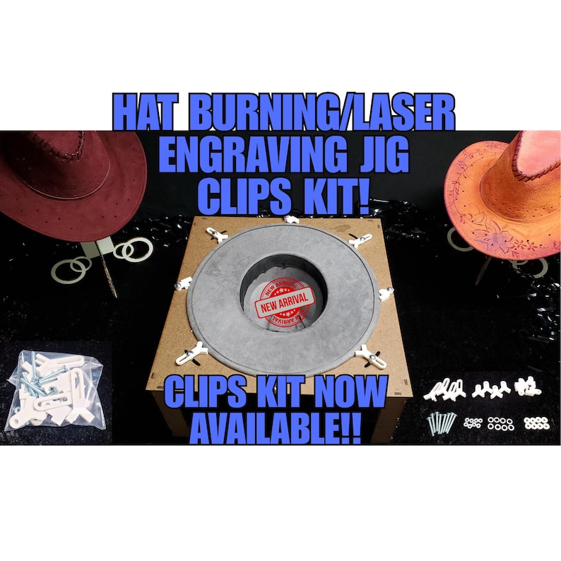 Hat Burning Jig Clips Kit, Laser Engraving Jig Clips, Wide Brim Holder ...