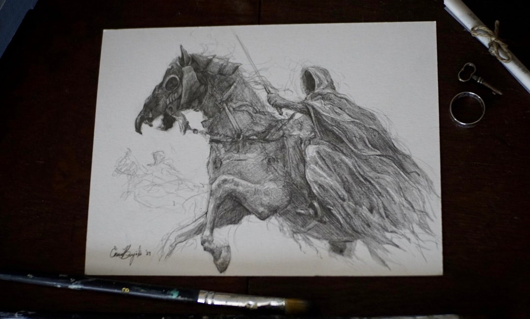 Original Lord of the Rings Nazgul Graphite Drawing - Etsy