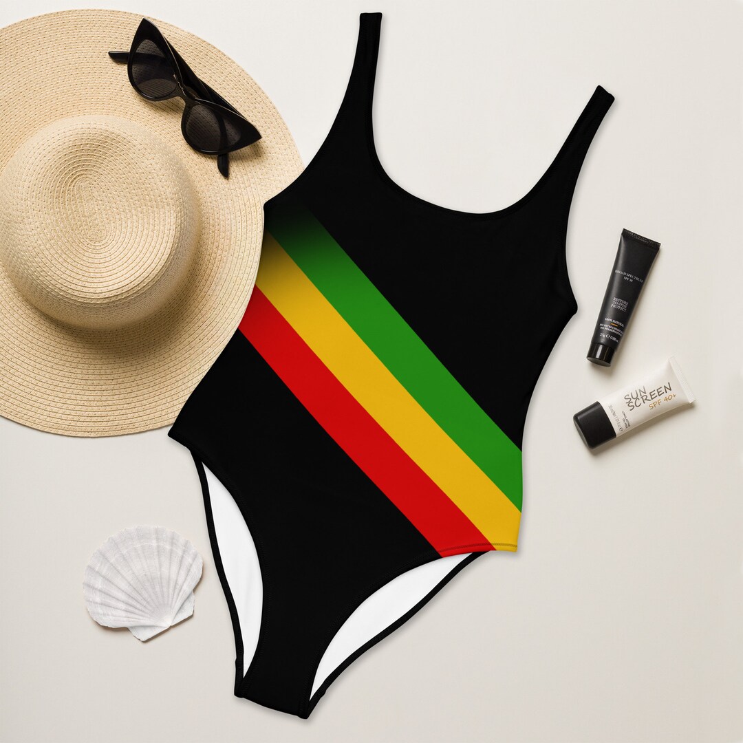 Women's Rasta Colors Swimsuit - Reggae Bathing Suit, Rastafari One ...