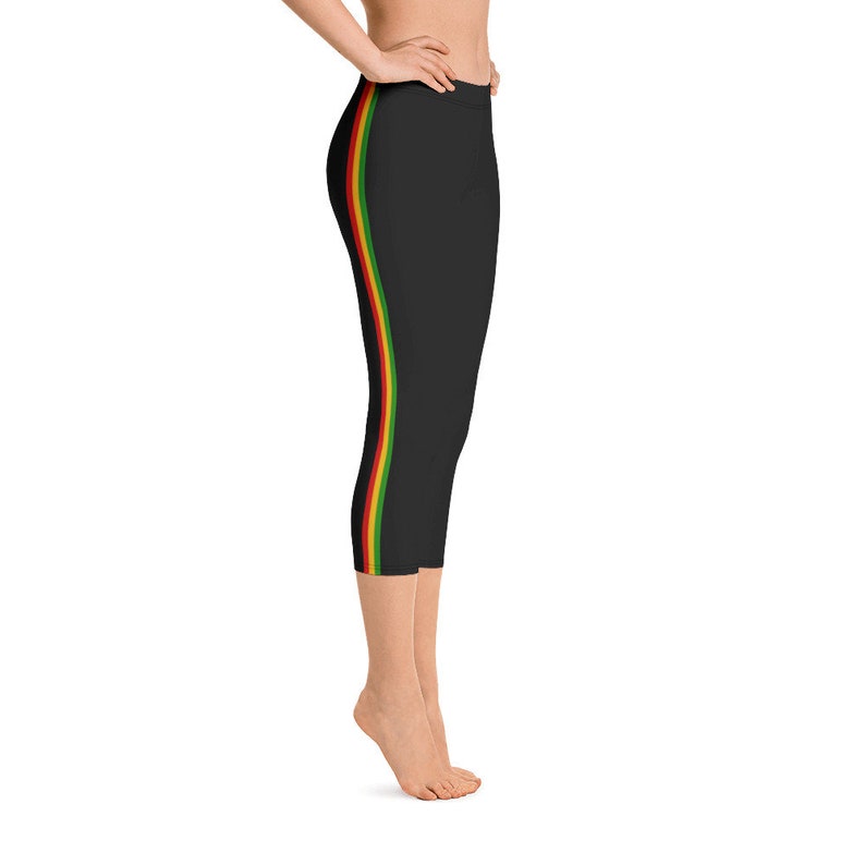 Women's Rasta Colors Capri Leggings Rastafari Jogging Pants, Reggae ...