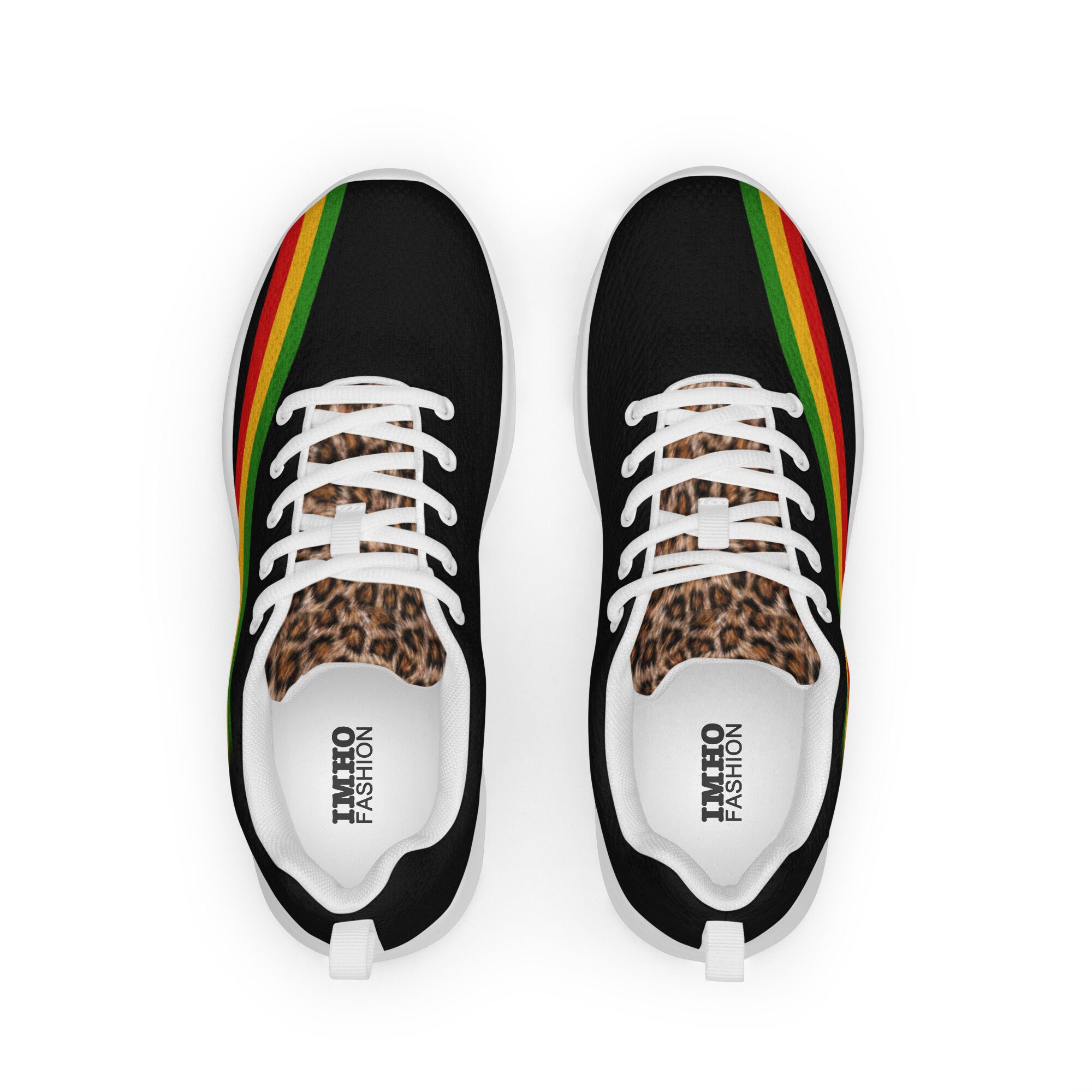Black Rasta Colors Mens Sneakers Leopard Print Reggae - Etsy