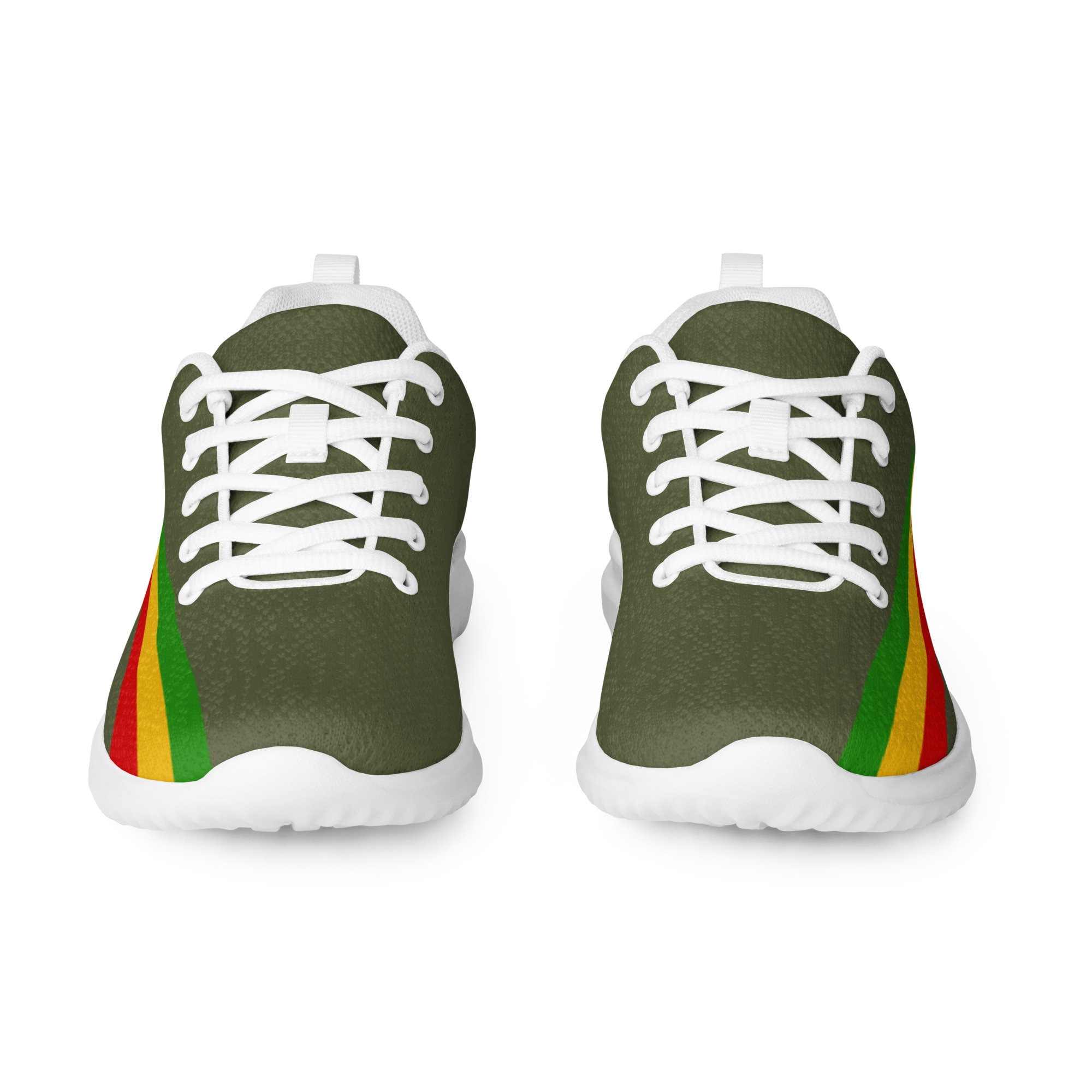 Army Green Rasta Colors Mens Sneakers Reggae Athletic Shoes, Rasta ...