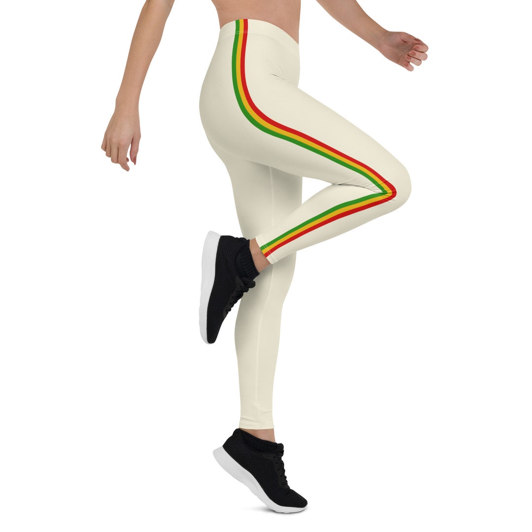 Women's Rasta Colors Leggings Off-white Rastafari Jogging Pants, Reggae ...