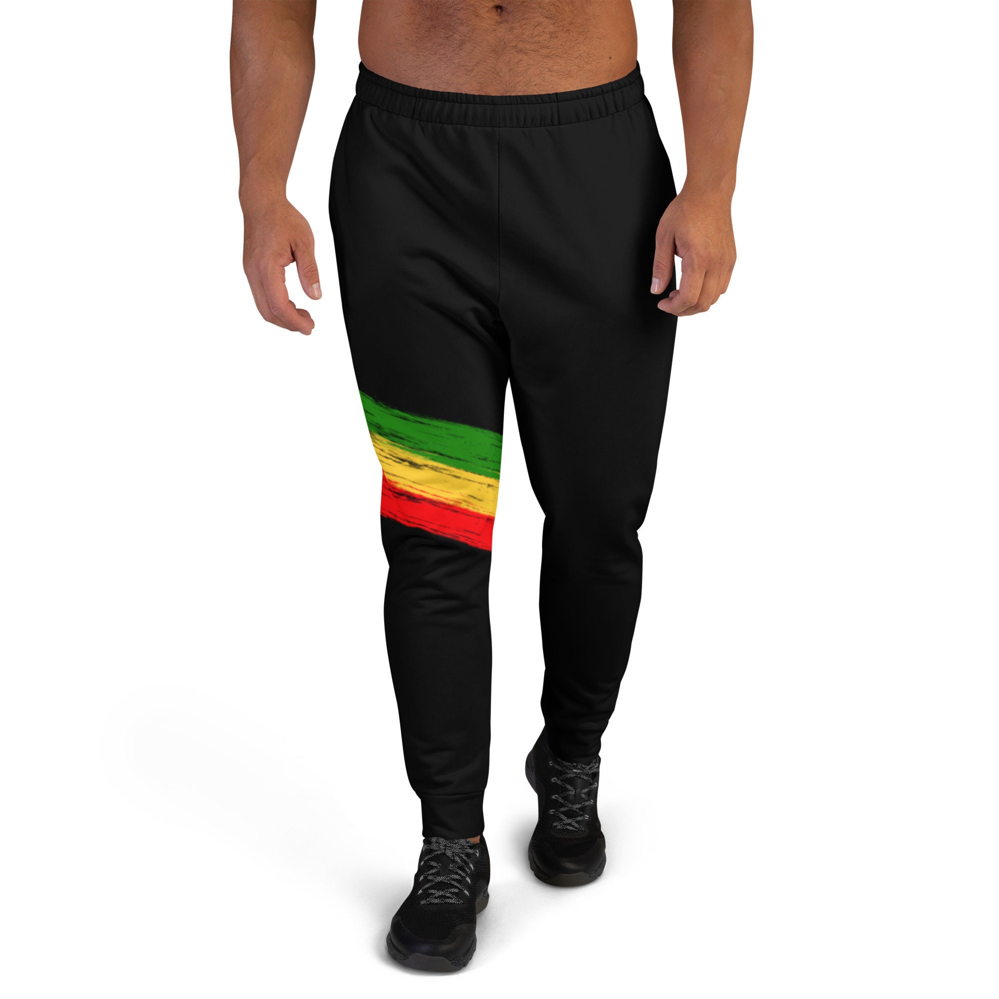 Men's Rasta Colors Streetwear Joggers - Rastafari Jogging Pants, Reggae ...