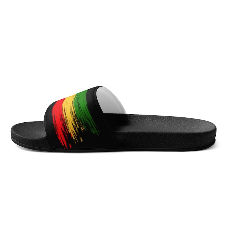 Men's Rasta Colors Slides, Reggae Shoes, Red, Green and Gold, Rasta ...
