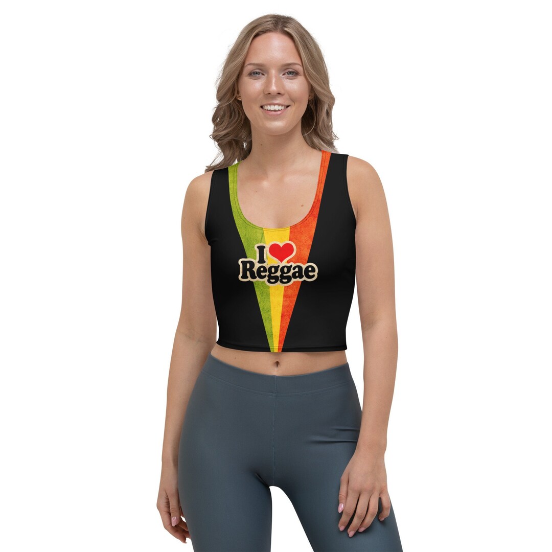 Rasta Colors Crop Top - Rastafari Tee, Reggae Top, I Heart Reggae ...